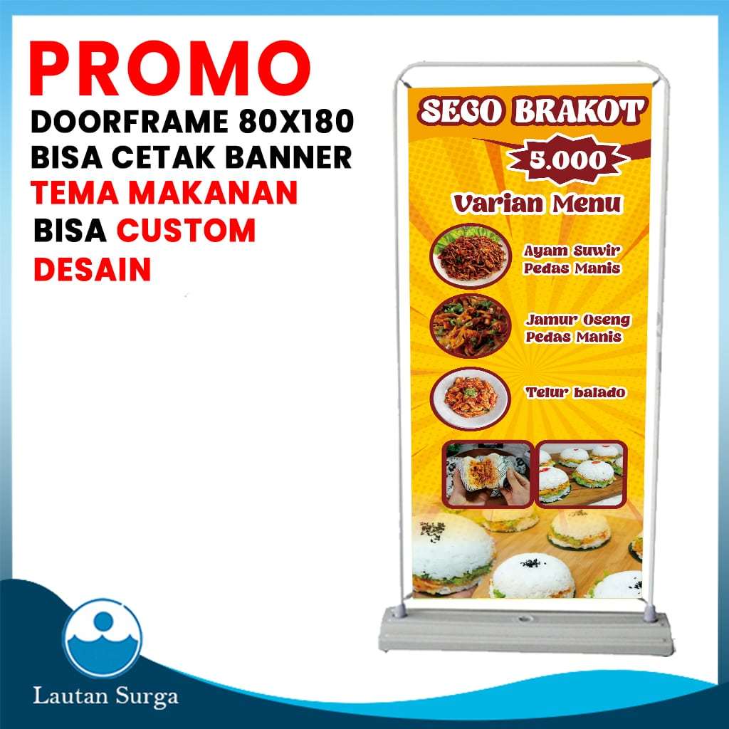 Jual (PAKET Standing Door Frame 80x180 cm) Cetak Standing Banner ...