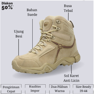Jual Delta 5AA Sepatu Boots Safety Tactical Satpol pp Polisi TNI Pdl ...