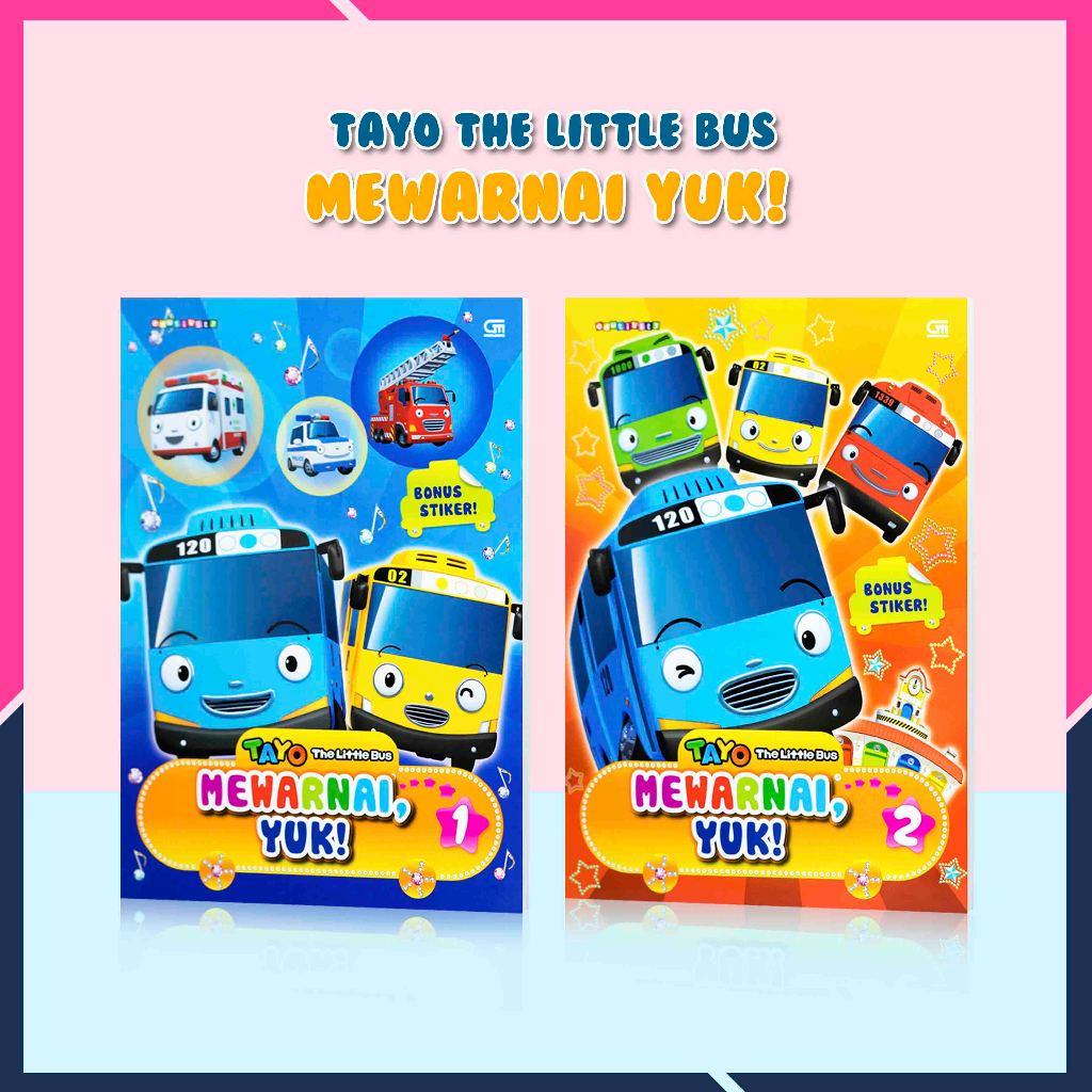Jual Buku Mewarnai Anak Seri Tayo The Little Bus : Mewarnai Yuk 1 Dan 2 ...