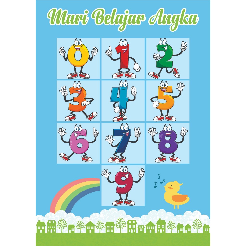 Jual Poster Edukasi Anak Pendidikan Belajar + Bingkai Paud Tk Sd Angka ...