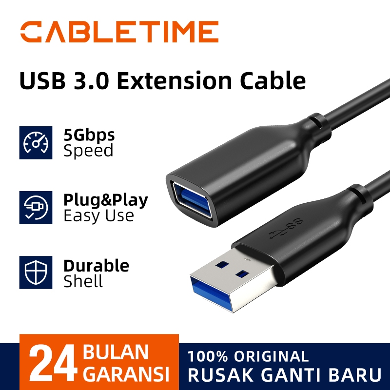 Jual CABLETIME Kabel USB Extension Perpanjangan 3.0 High Speed Data ...