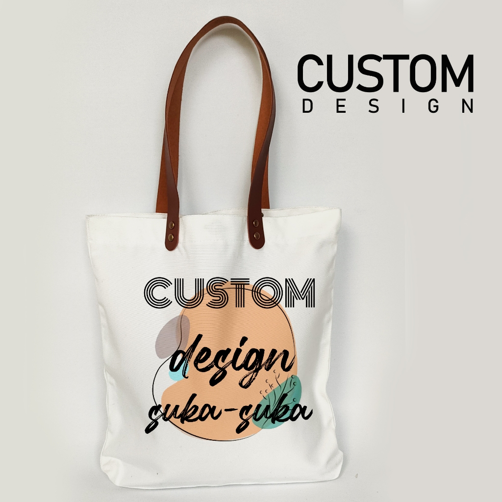 Jual Tote Bag Canvas PUTIH TERANG design CUSTOM BISA 1 PCS | Shopee ...