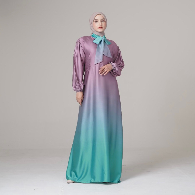 Jual Candy Outfitku - Namira Dress Aurora Gamis Gradasi Silk Premium ...