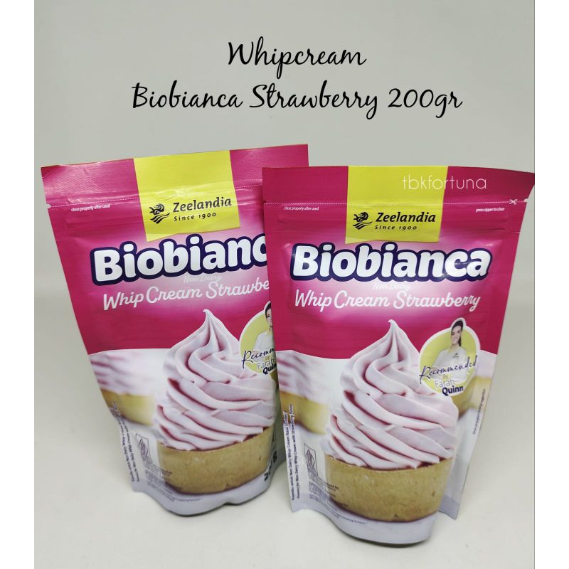 Jual Bio Bianca Whipping Cream Strawberry 200gr | Shopee Indonesia