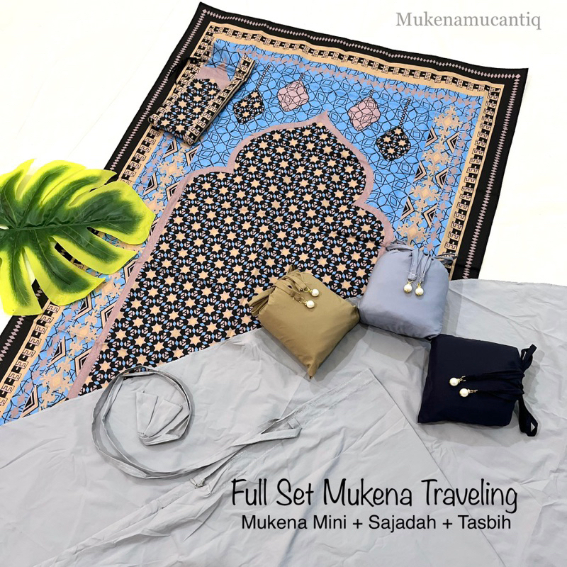Jual Full Set Mukena Travel Mini 2in1 Parasut Crinkle Premium + Sajadah ...