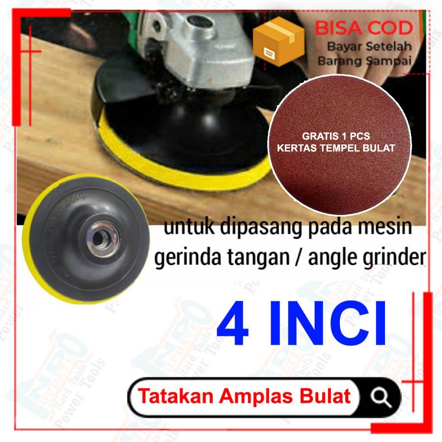 Jual Tatakan Kertas Pasir 4" Polisher Pad Mesin Poles Dudukan Alas ...