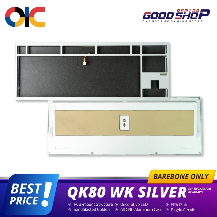 Jual QK80 WK SIlver 80% Layout Barebone Mechanical Keyboard | Shopee Indonesia