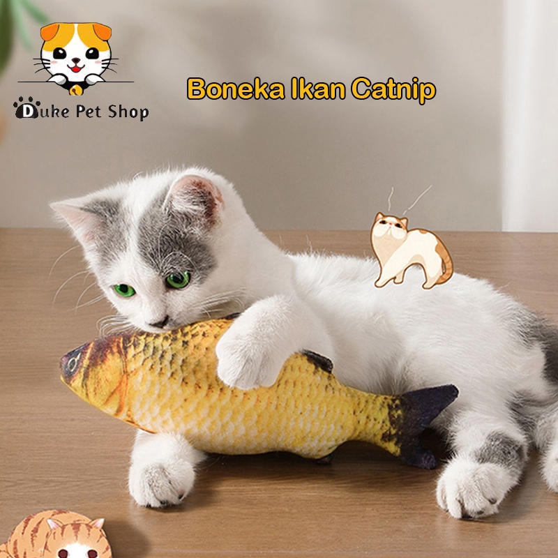 Jual mainan kucing bentuk ikan dan catnip mainan boneka tahan gigitan ...