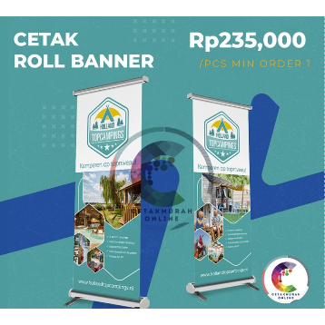Jual Roll Up Banner Alumunium Laminating glossy / doff | Shopee Indonesia