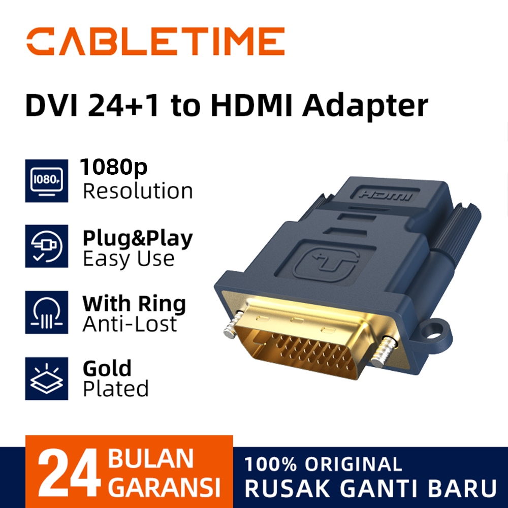 Jual CABLETIME Adapter HDMI To DVI-D Female HDMI To DVI 24+1 Display ...