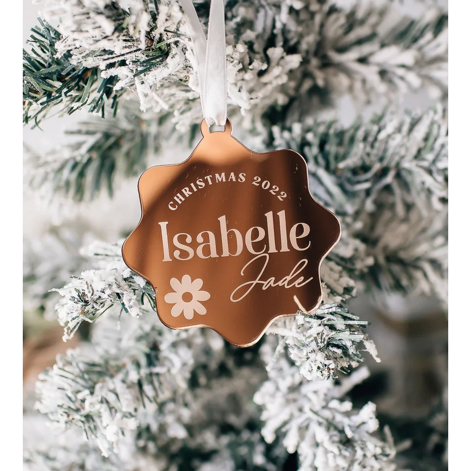 Jual Custom Nama Christmas Ornament Tag Hampers Label Natal Bunga ...