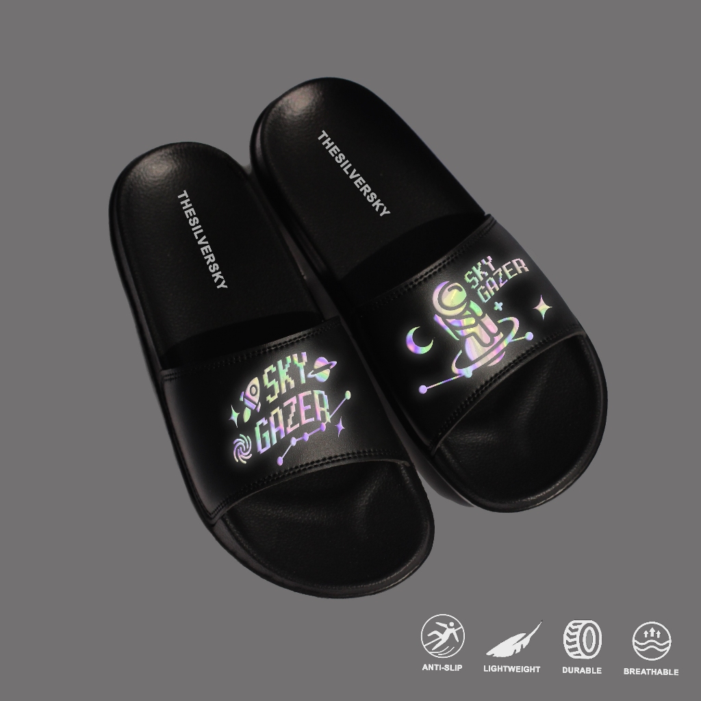 Jual Thesilversky Skygazer Reflective Rainbow Sandal Slide Premium ...