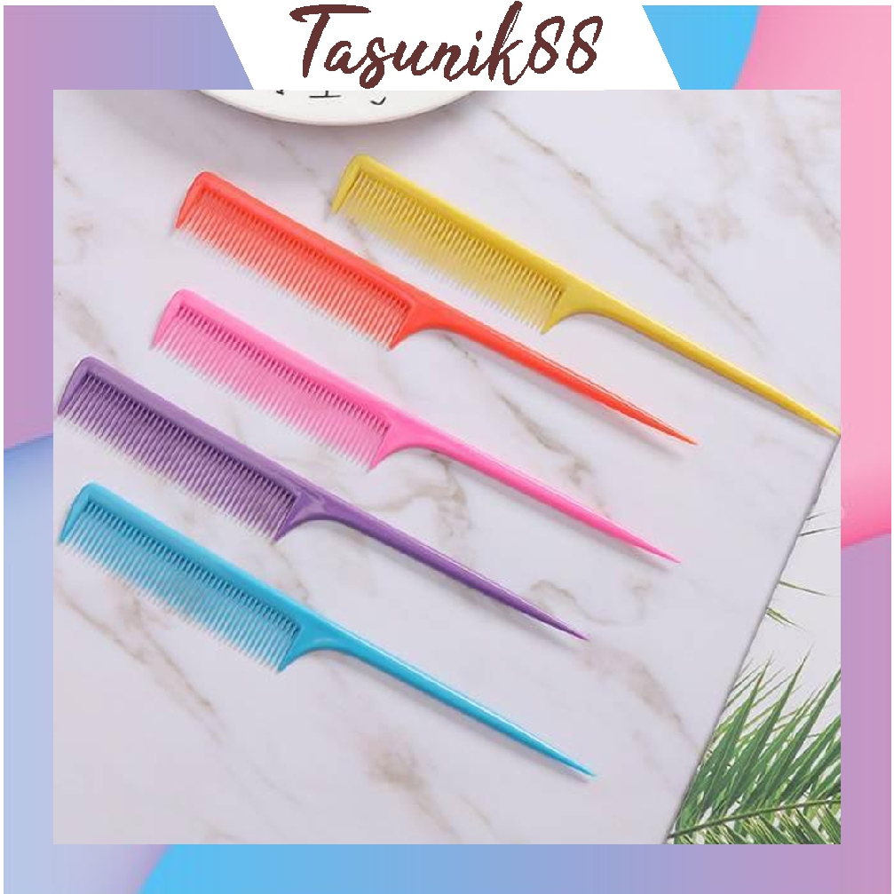 Jual ⭐TasUnik88⭐ Sisir Sasak Plastik Polos Warna Warni Sederhana Sisir ...