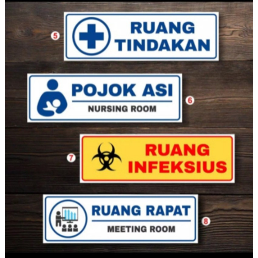 Jual stiker Ruang Tindakan Infeksius 7,5x23cm. Ruang Rapat. sign Rambu ...