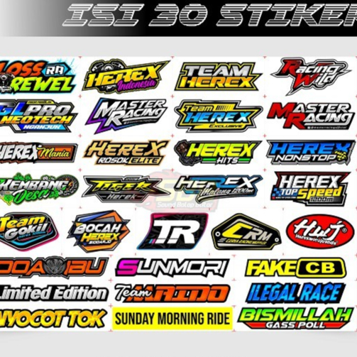 Jual STICKER HEREX ISI 30PCS - STICKER Motor Racing Bahan Vynil ...