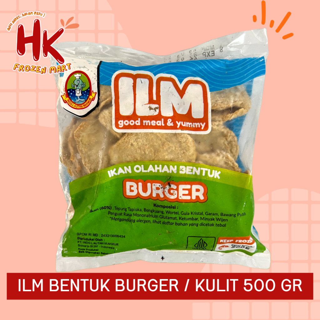 Jual ILM Burger / Kulit 500gr | Ikan Olahan bentuk pempek kulit goreng ...