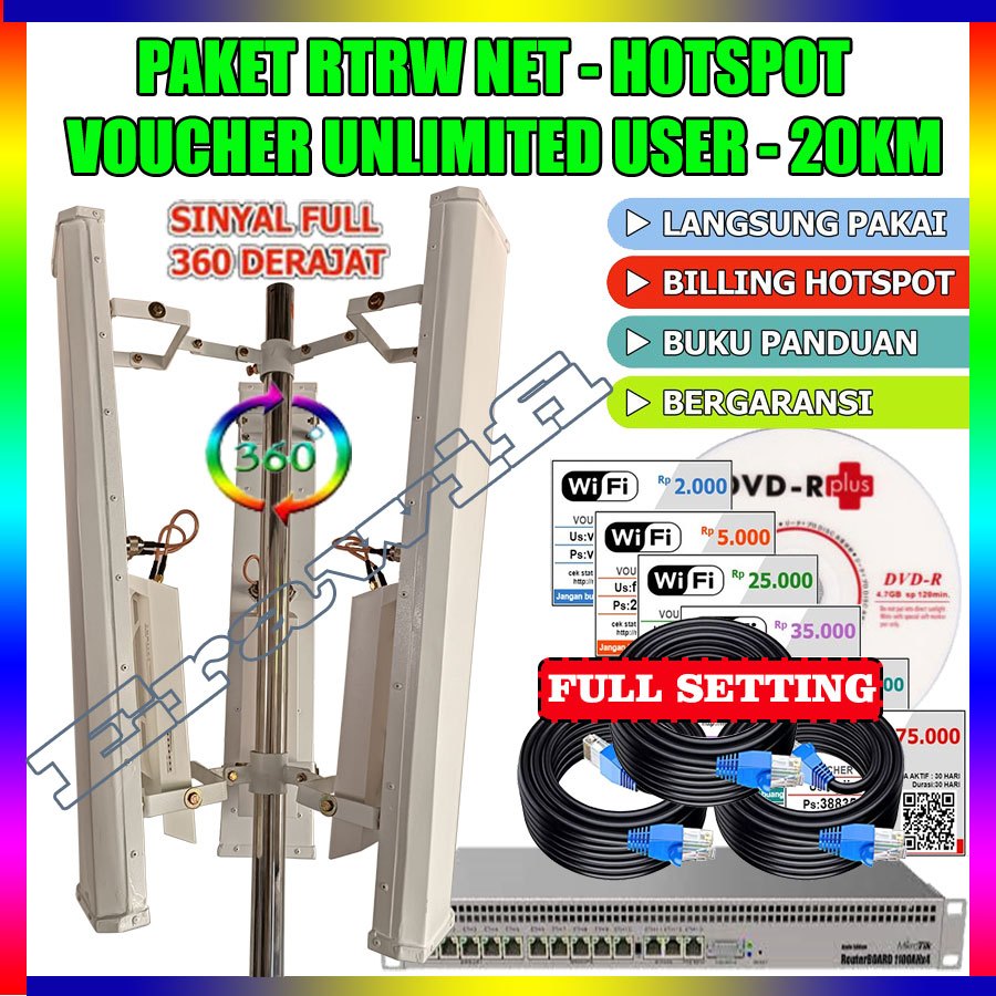 Jual Paket Usaha Wifi ISP RT RW NET HOTSPOT Voucher Lengkap Profesional ...