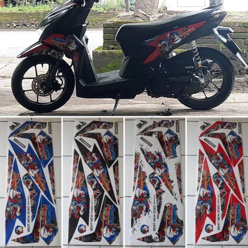Jual stripping lis sticker variasi Honda Beat FI Tahun 2020 Decal motif ...