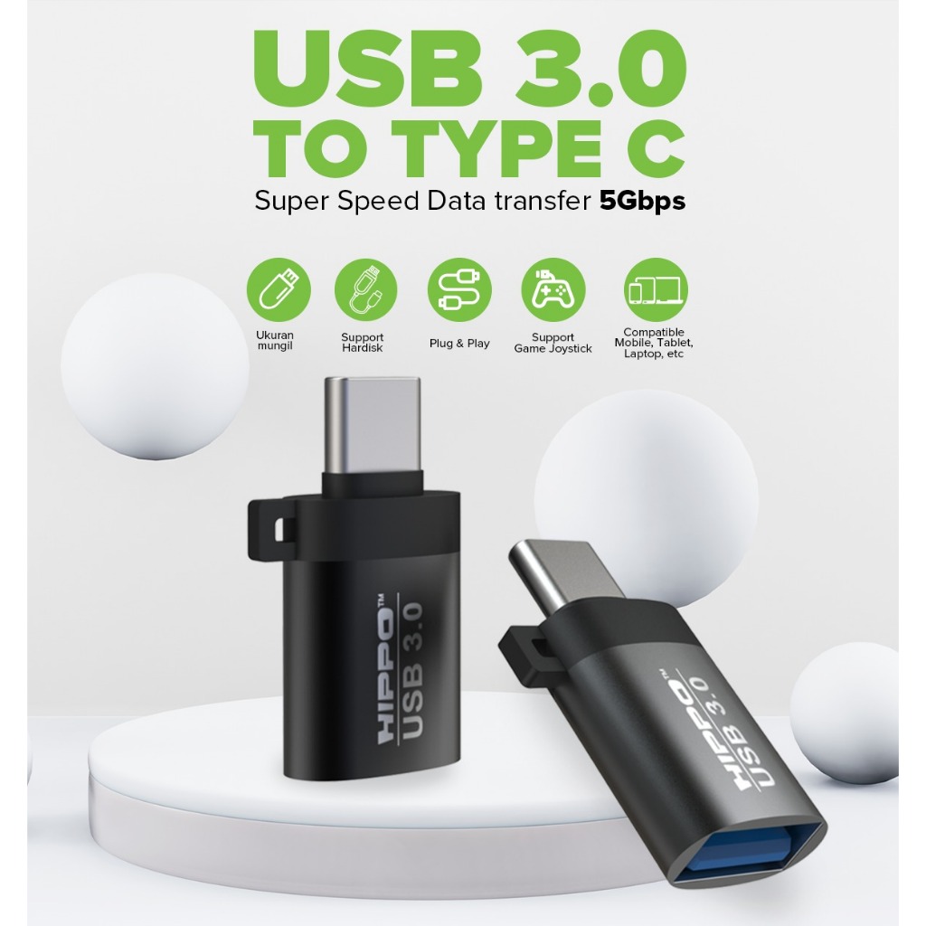 Jual HIPPO OTG DD02 USB A TO TYPE C SUPER FAST TRANSMISSION 3.0 | Shopee Indonesia