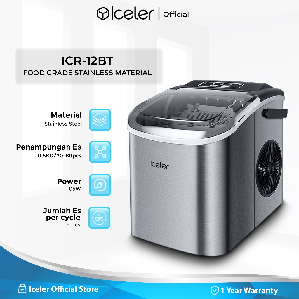 Jual Iceler Mesin Es Portable Ice Maker 12 Kg per Hari dengan 2 Handle ...