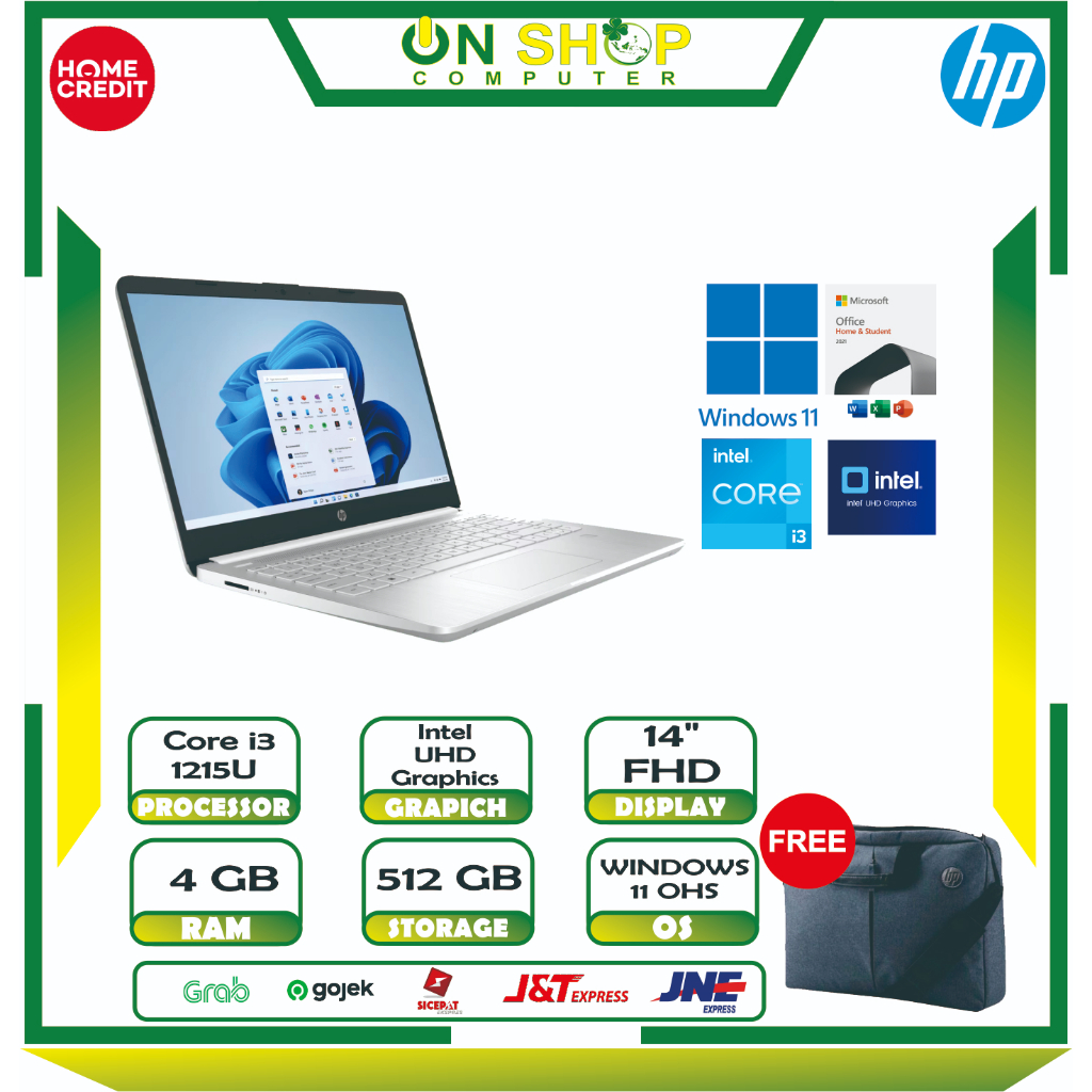Jual HP 14s Intel Core i3 1215U Ram 4GB SSD 512GB Windows 11 Home + OHS ...