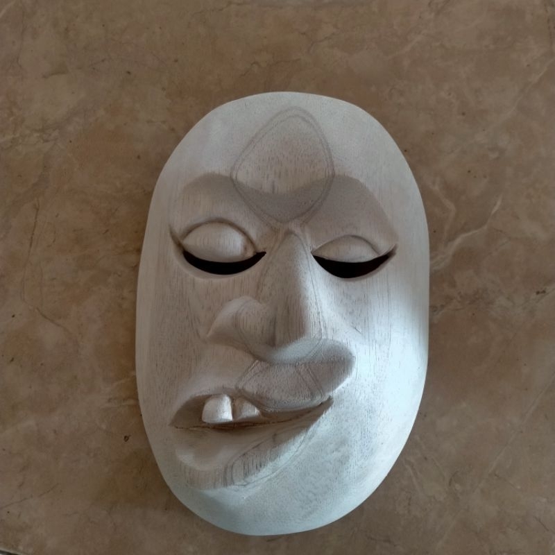 Jual topeng wajah lucu topeng kayu model wajah lucu ukuran 20 x 15cm ...