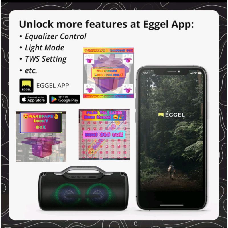 Jual EGGEL ELITE XL 2 WATERPROOF BLUETOOTH SPEAKER WITH RGB MULTICOLOR ...