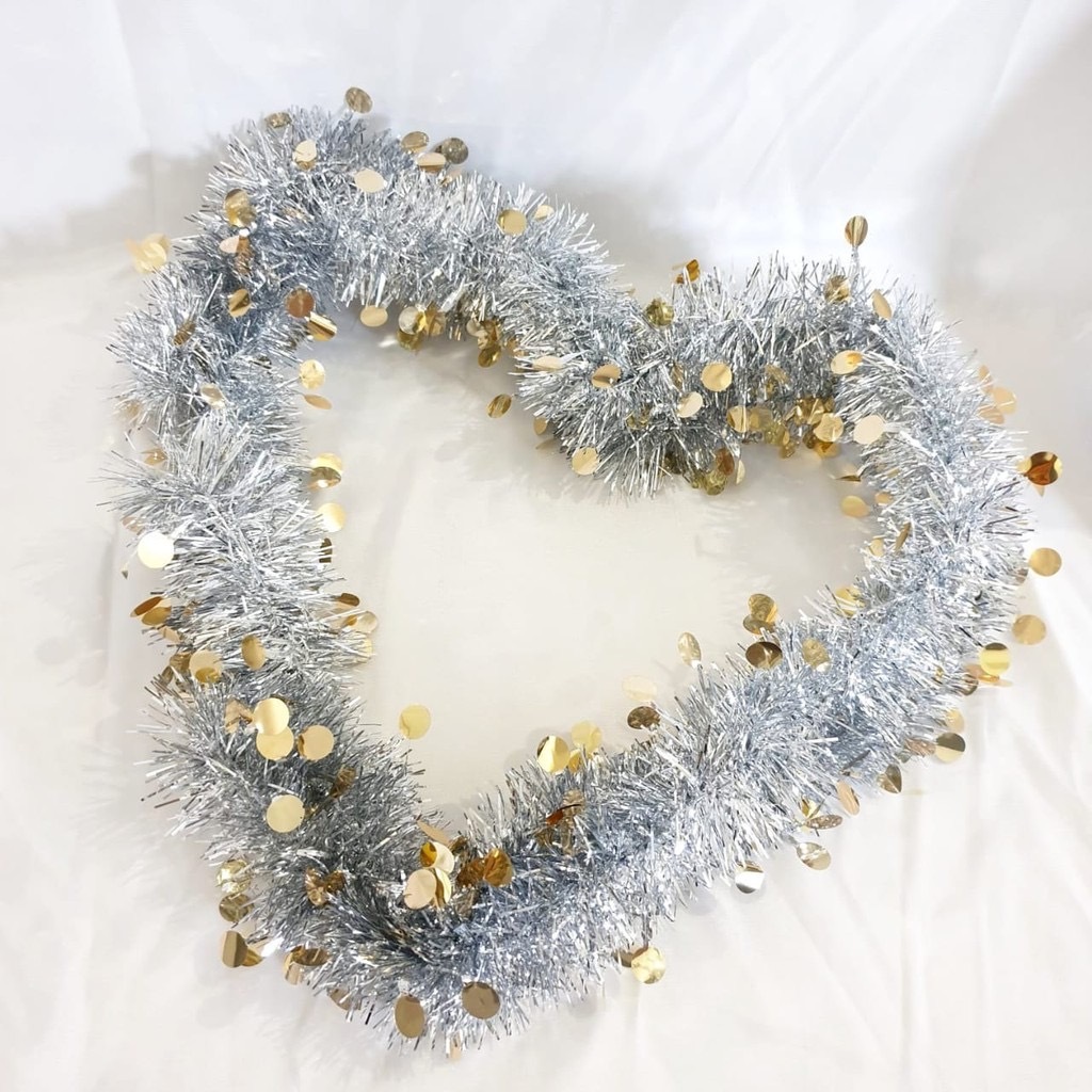 Jual Slinger Natal 2 Meter Hijau Salju Hijau Daun Rumbai Dekorasi Pohon ...