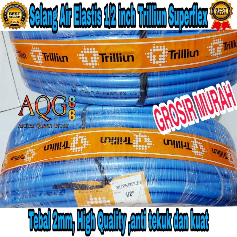 Jual SELANG AIR ELASTIS TEBAL 2,5MM TRILLIUN SUPERFLEX 1/2 INCH 1 ROLL 50 METER | Shopee Indonesia