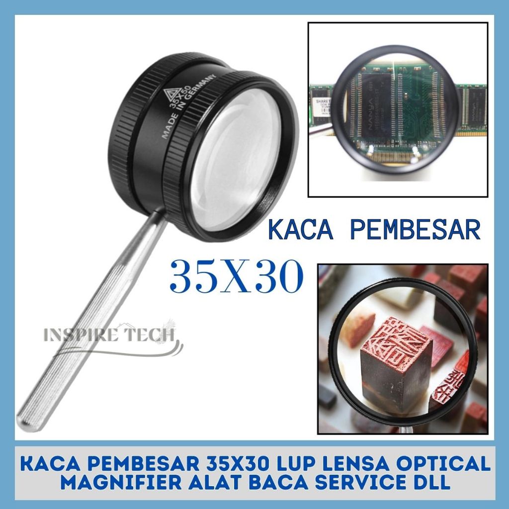 Jual KACA PEMBESAR 35X30 Lup Lensa OPTICAL Magnifier ALAT BACA SERVICE ...
