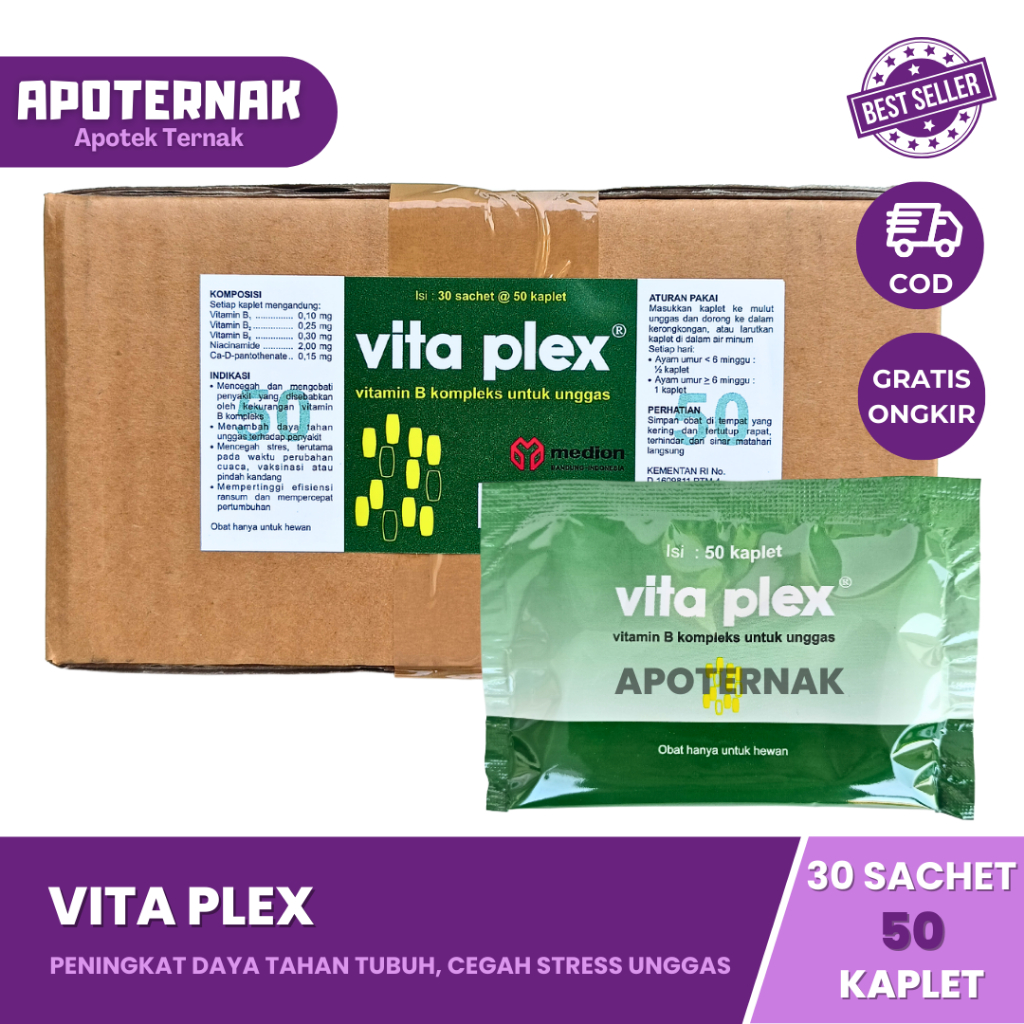 Jual VITA PLEX 50 Kaplet (1 Dus Isi 30 Sachet) Medion | Vitamin B ...