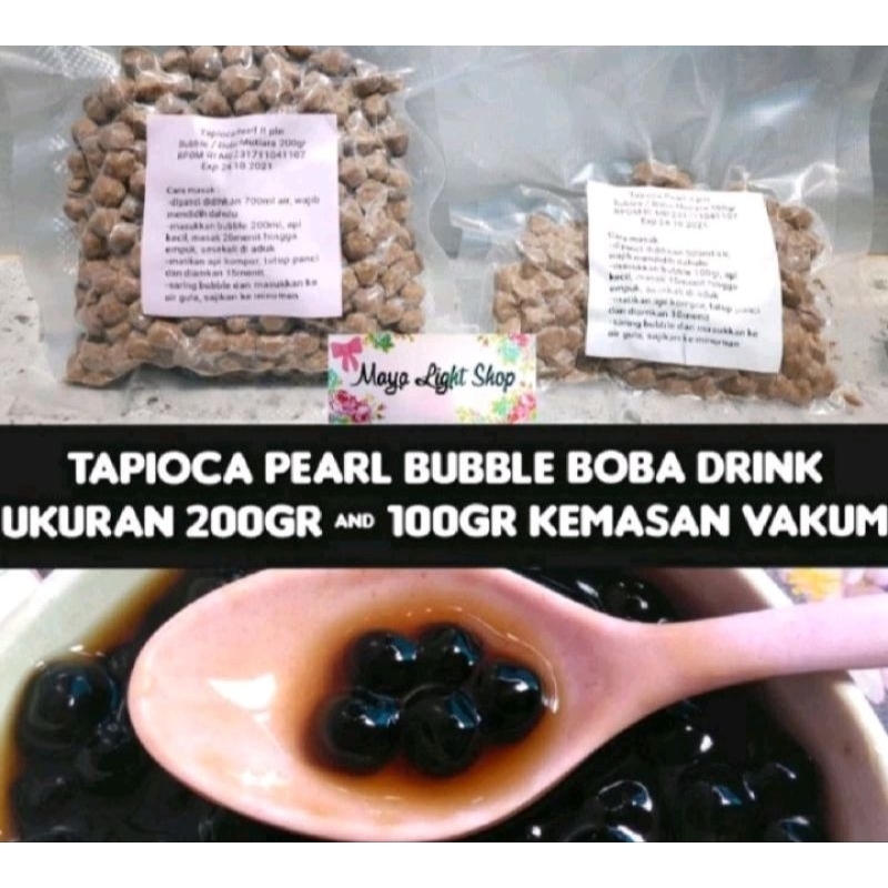 Jual bubble tapioka pearl 200gr boba drink minuman bubble boba kekinian ...
