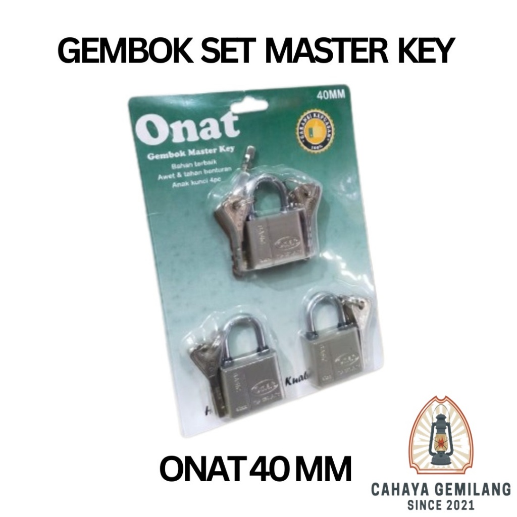 Jual CHY Gemilang - Gembok Master Key ONAT 40mm / Gembok Pagar Ruko ...