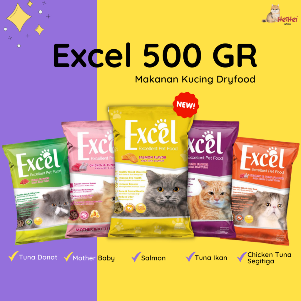 Jual Excel Cat Dryfood 500 gr - Makanan Freshpack Kucing Cat Adult ...