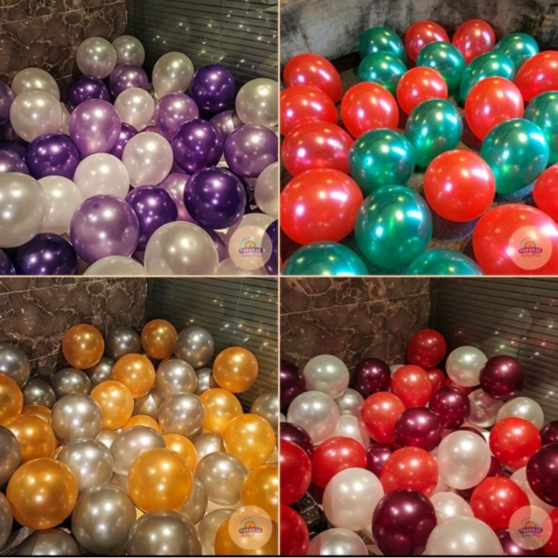 Jual Paket Balon Metalik 12 inch isi 30 pcs/Balon Ulang Tahun | Shopee ...