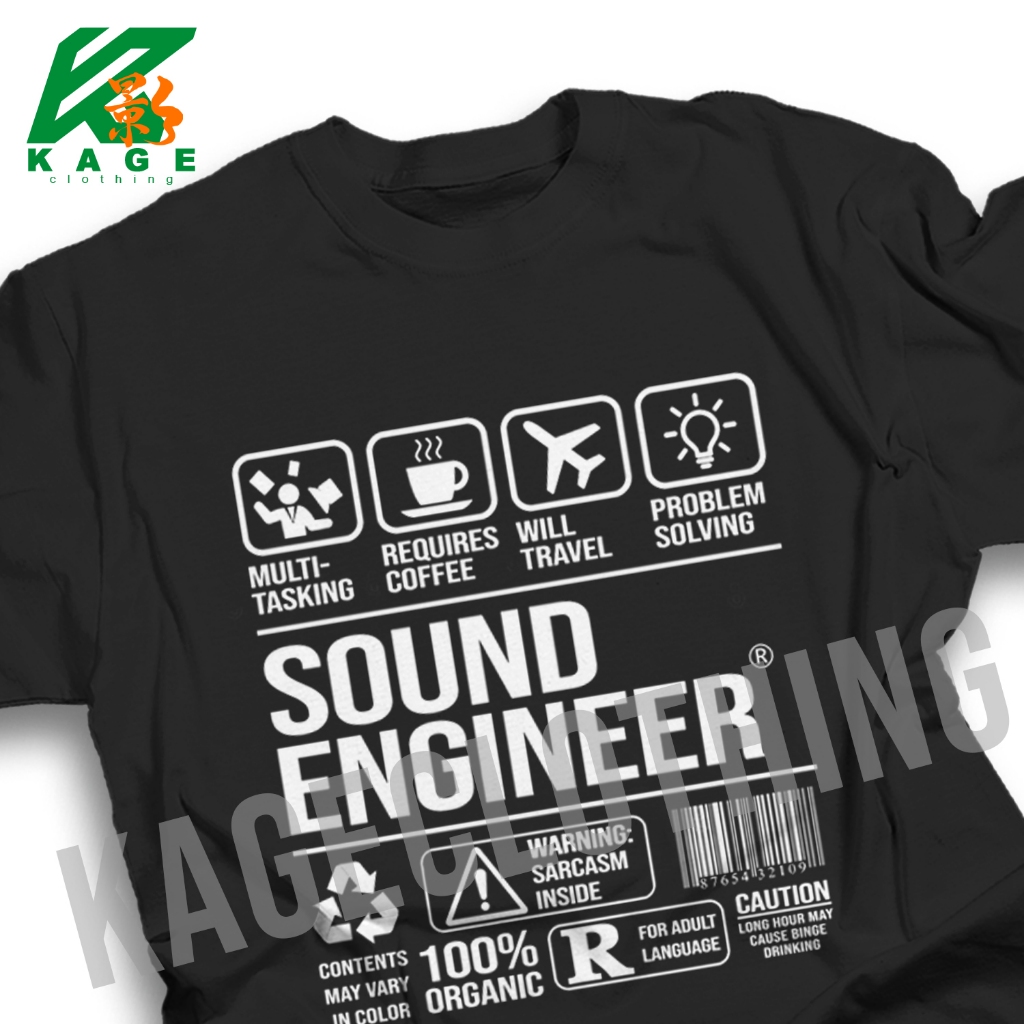Jual Kaos SOUND ENGINEERING MUSIC Tshirt baju distro cotton combed 30s UNISEX KAOS MUSIK MIXING ...