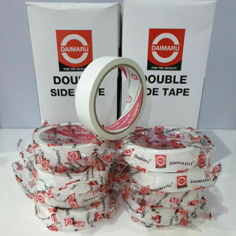 Jual Double tape daimaru 1inch 24mm x 12yard (SATUAN) | Shopee Indonesia