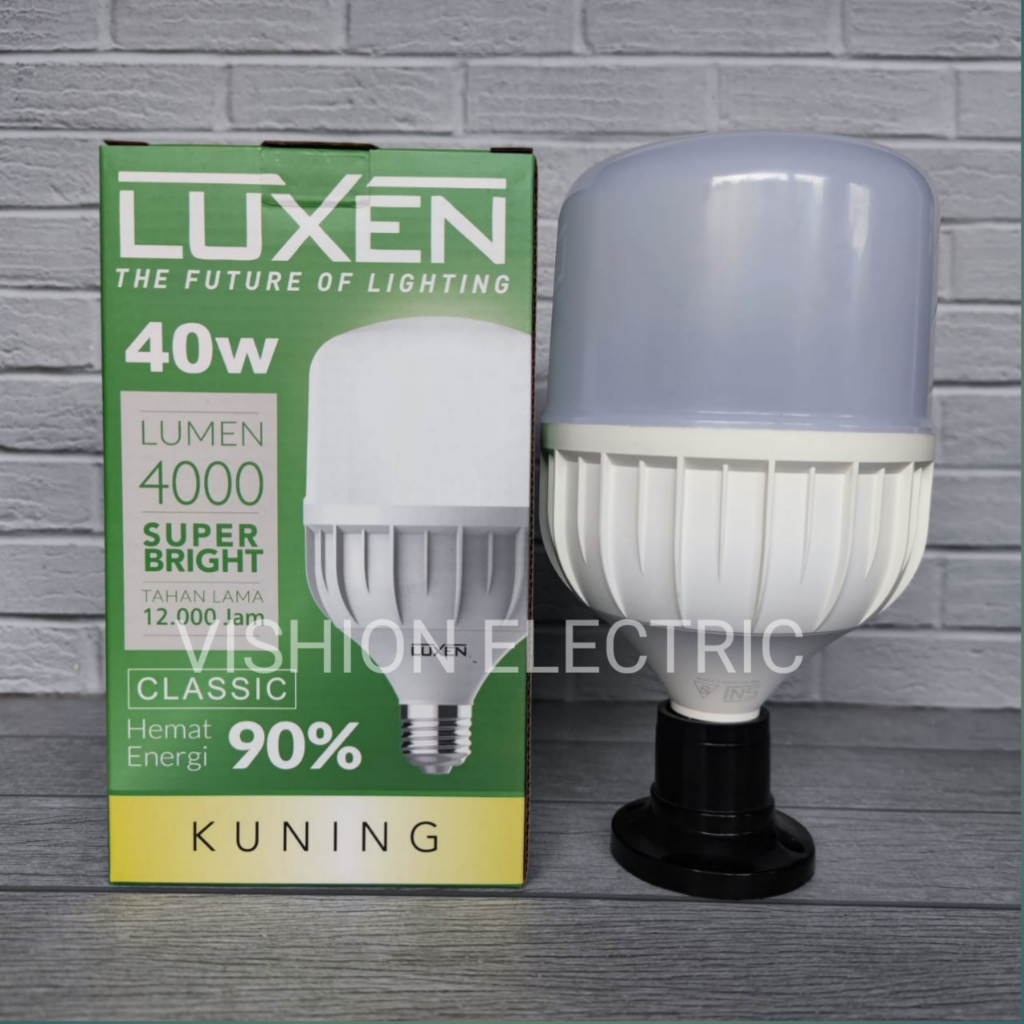 Jual LUXEN LAMPU LED CLASSIC 40W 40 WATT CAHAYA KUNING WARM WHITE 3000K ...