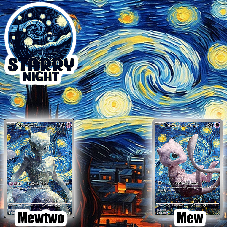 Jual KARTU POKEMON TCG HOLOGRAM SPECIAL MEW & MEWTWO THE STARRY NIGHT ...