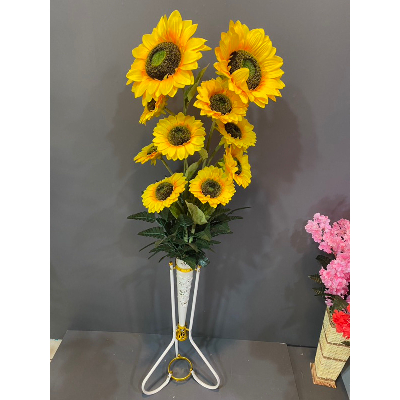 Jual BUNGA HIAS BUNGA SUDUT MATAHARI JUMBO SET POT STANDING BESI ...