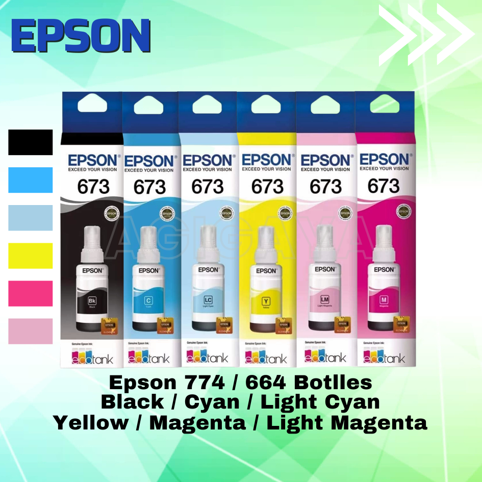 Jual 1 set paket tinta epson 673 original 6 botol | Shopee Indonesia