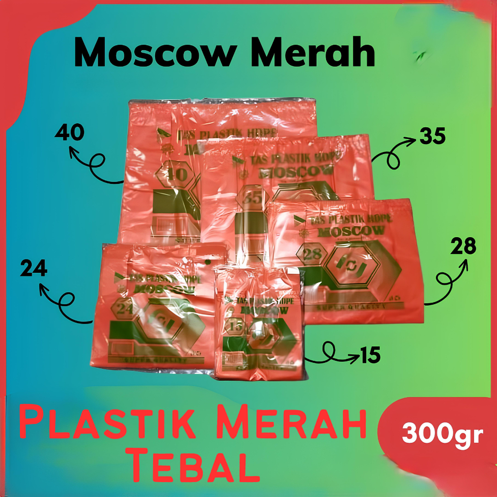 Jual Kantong Plastik Merah Tebal Kuat 24 28 35 / Plastik Putih Tebal ...