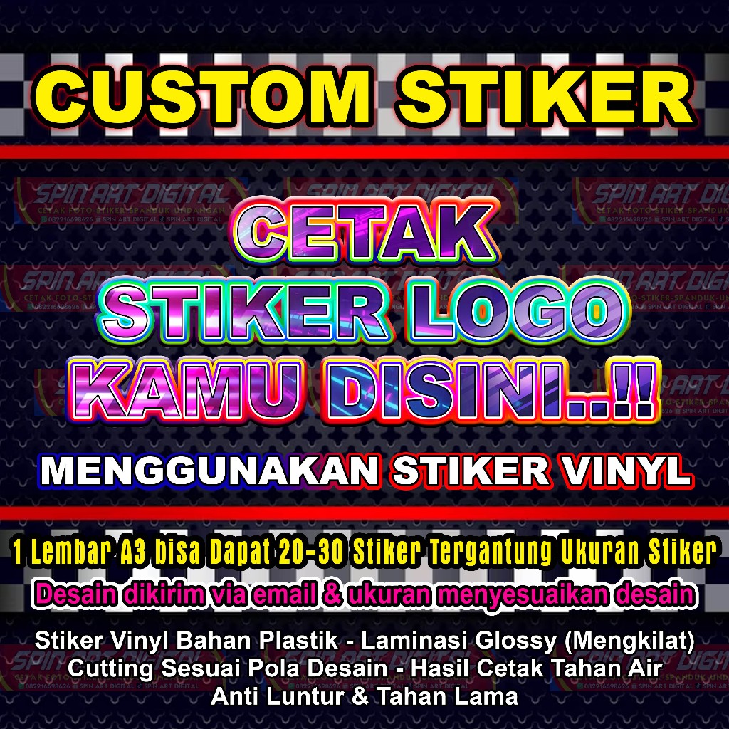 Jual Custom Sticker Vinyl Logo Komunitas, Racing Logo Toko, Stiker A3 ...