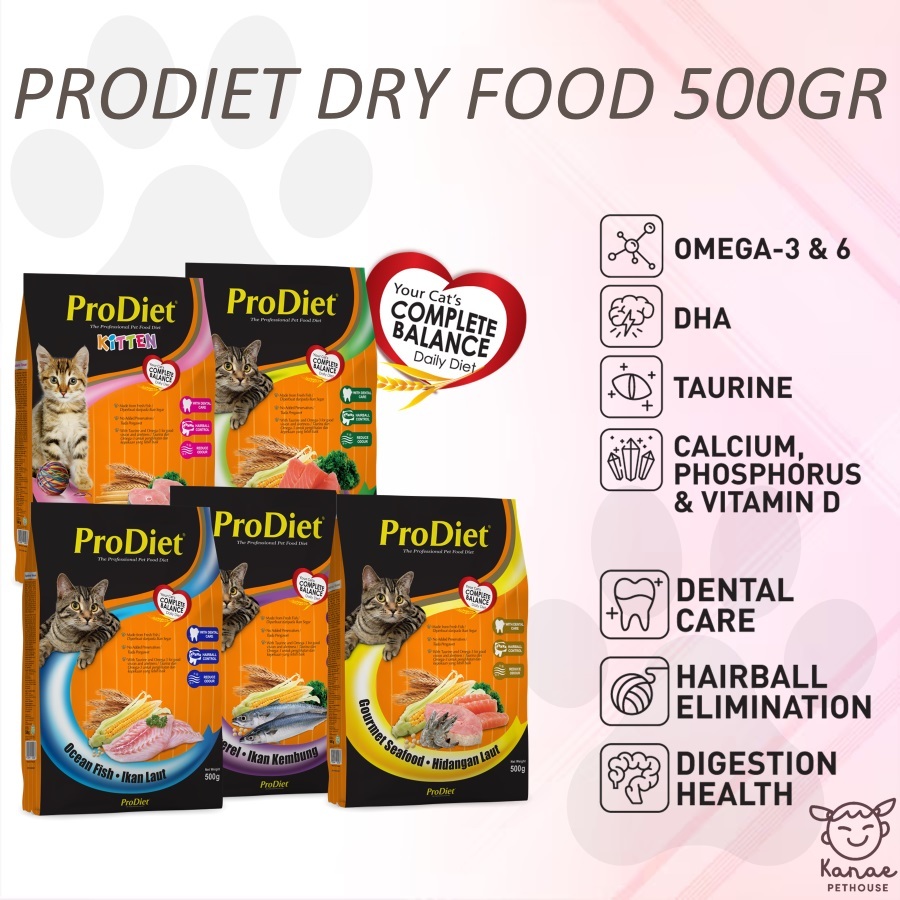 Jual ProDiet Cat Food Dry Makanan Kucing Kering 500gr | Shopee Indonesia