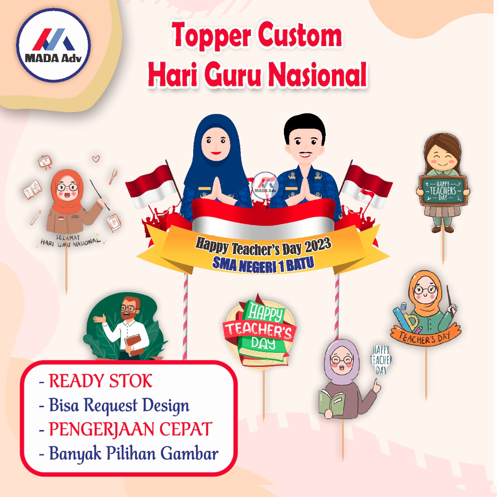 Jual Topper Hari Guru Custom / Topper Teacher Day / Hari Guru Indonesia ...