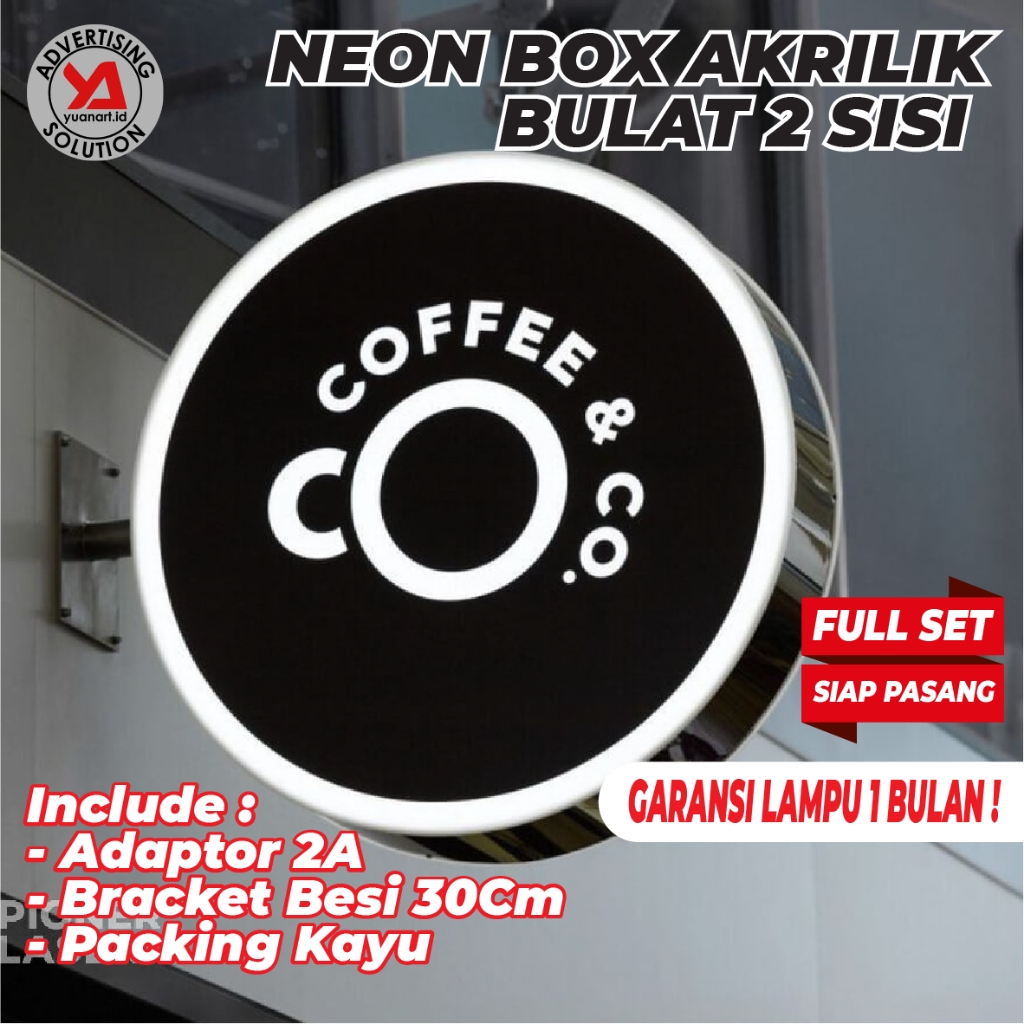 Jual Neon Box Akrilik Bulat Uk. 40x40cm Neon Box Bulat Custom Papan ...