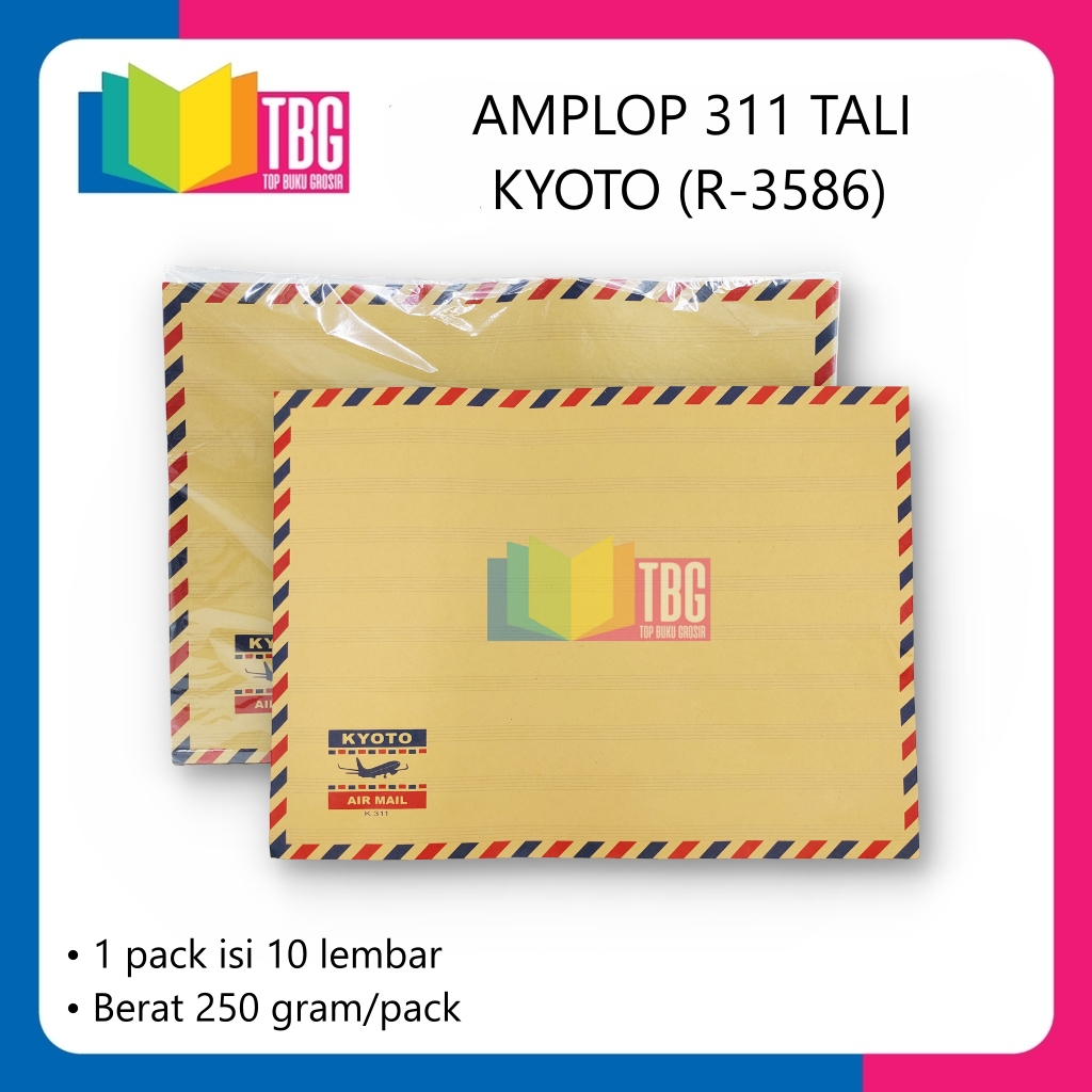 Jual 1 PACK AMPLOP 311 TALI KYOTO MAP KERTAS TALI AMPLOP AIRMAIL (R-3586) | Shopee Indonesia
