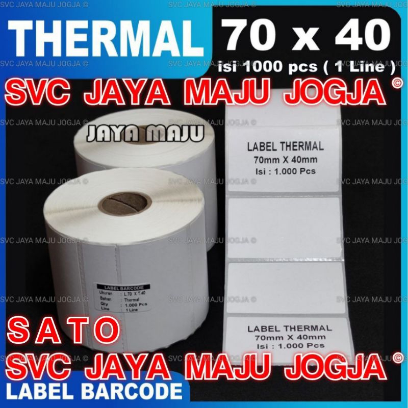 Jual [ SATO ] 70 X 40 - 1 LINE THERMAL - FACE OUT - ISI 1.000 PCS ...