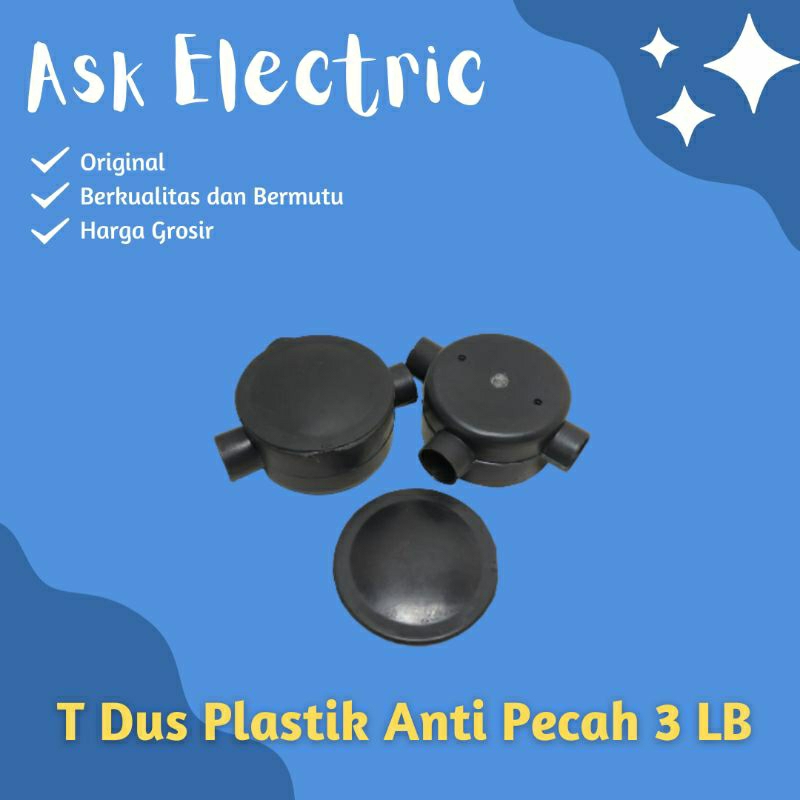 Jual ANTI PECAH T DUS PLASTIK HITAM LUBANG 3 5/8MM PIPA /T dus plastik ...