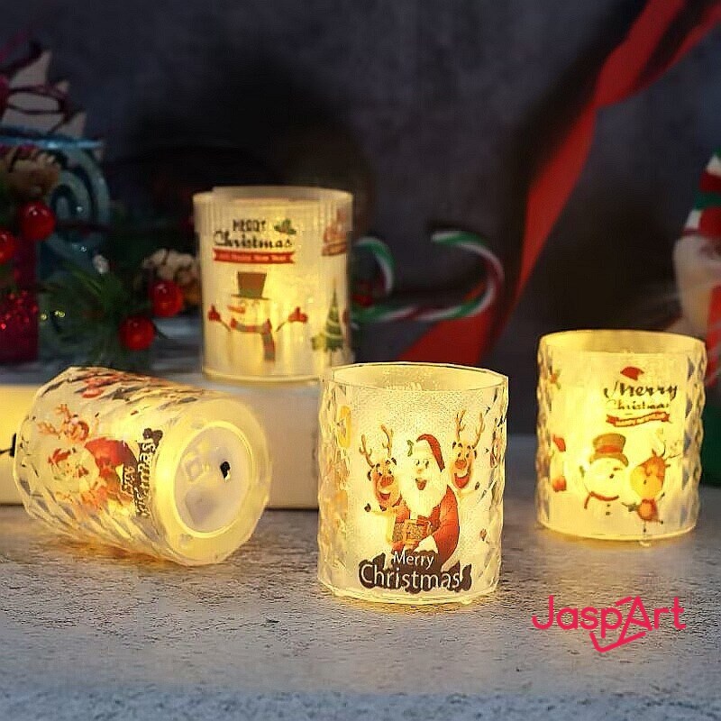 Jual Lampu Natal LED Bentuk Gelas Kaca Lilin Natal LED Cantitk Lilin ...